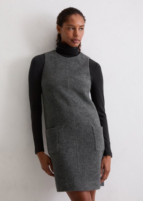 Minivestido recto de lana hervida - gris | Vestidos cortos | MARC O’POLO