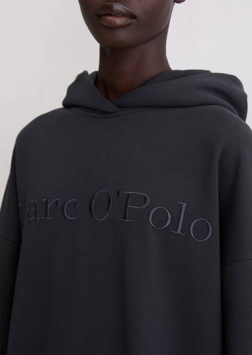 Logo hoodie dress relaxed made from pure organic cotton - blue | Dresses | MARC O’POLO