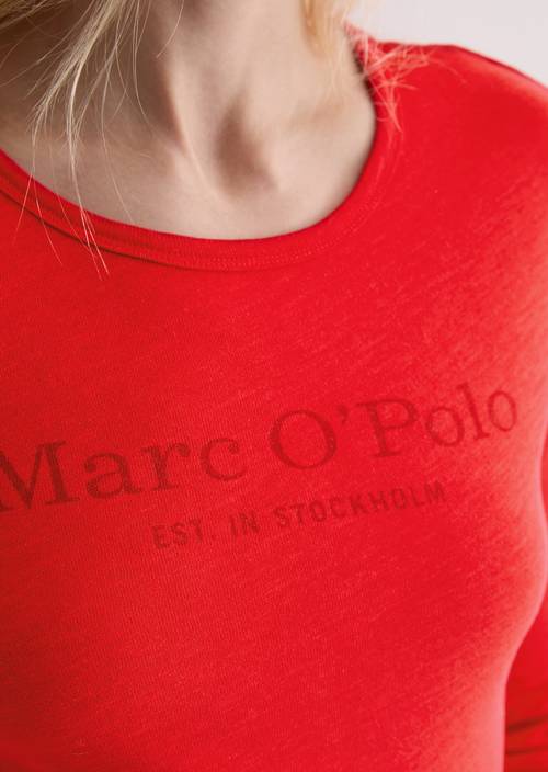 Logotipo de manga larga normal confeccionado en punto elástico - rojo ...