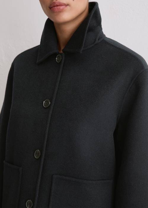 Shirtjacke regular aus edlem Woll-Doubleface - blau | Wolljacken | MARC ...
