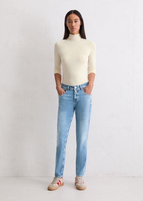 Jeans Model Theda boyfriend cropped mit zwei Knöpfen - blau | Boyfriend ...