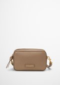 Shoulder bag small made from textured sheepskin - black | Messenger bag ...