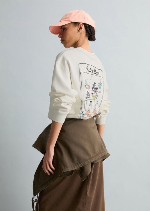 Sweatshirt oversize aus softem French Terry - weiss | Rundhalssweater ...