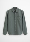 Chemise à col Kent regular en pur lin - gris | Chemises à manches ...