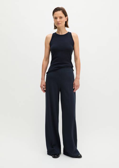 Hose Model Margo wide aus kompaktem Interlockjersey - blau | Unterteile ...