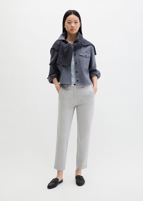 Jerseyhose Model Malin slim aus weichem Interlock-Jersey - grau | Hosen ...
