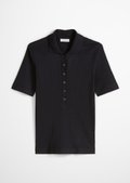 Polo slim de canalé con TENCEL™ Modal - azul | Polos | MARC O’POLO
