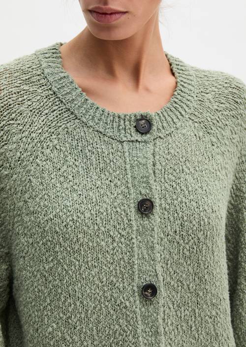 Vest oversized gemaakt van zwaar katoenen slubgaren - groen | Grof ...