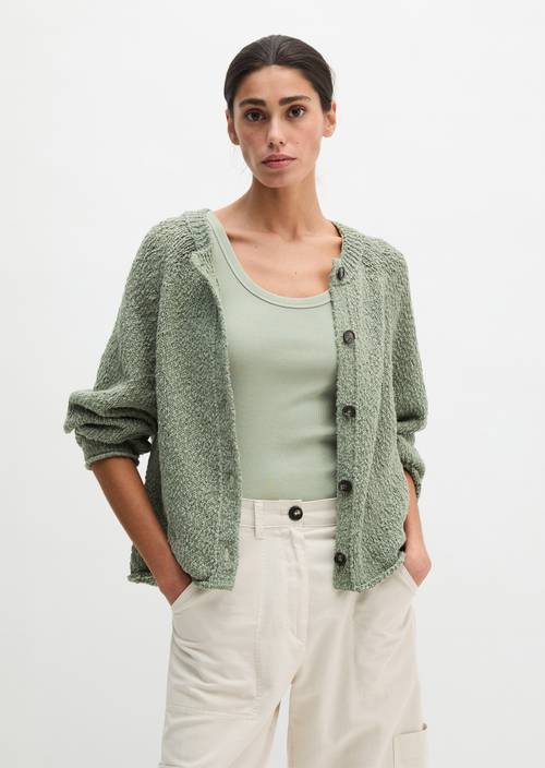 Vest oversized gemaakt van zwaar katoenen slubgaren - groen | Grof ...