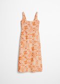 Cut-Out linnen jurk in de vorm van met knoopdetail op de rug - oranje ...