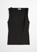 Camiseta de punto slim con soporte retorcido - negro | Tops | MARC O’POLO