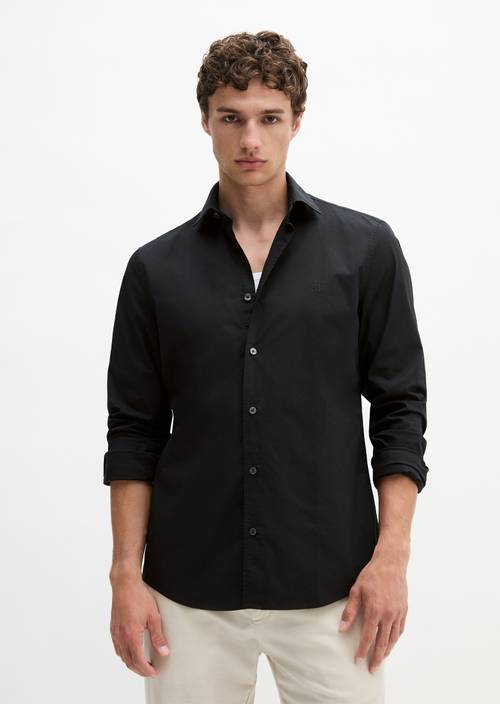 Shirt in de vorm van gemaakt van stretch popeline - zwart | Overhemden ...