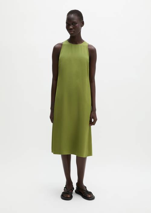 Flared shift dress made from fine viscose twill - green | Midi dresses ...
