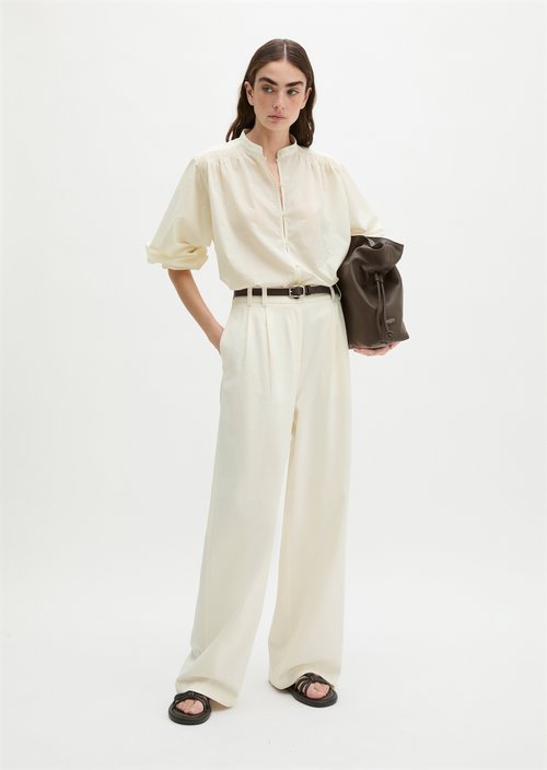 Relaxed blouse made from soft cotton voile - white | Long-sleeve ...