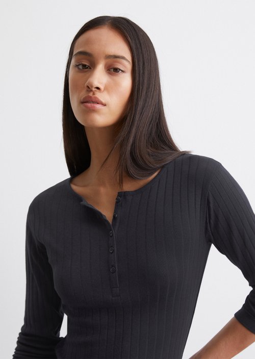 Longsleeve slim made from an organic cotton-modal blend - blue ...