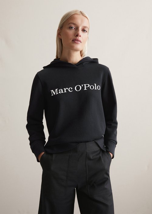 Logo hooded sweatshirt relaxed made from organic cotton - blue | Hooded ...