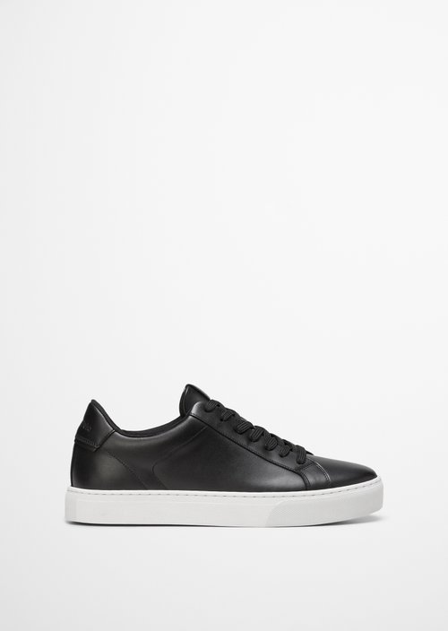 Cup sole sneaker made from fine cowhide nappa leather - black ...