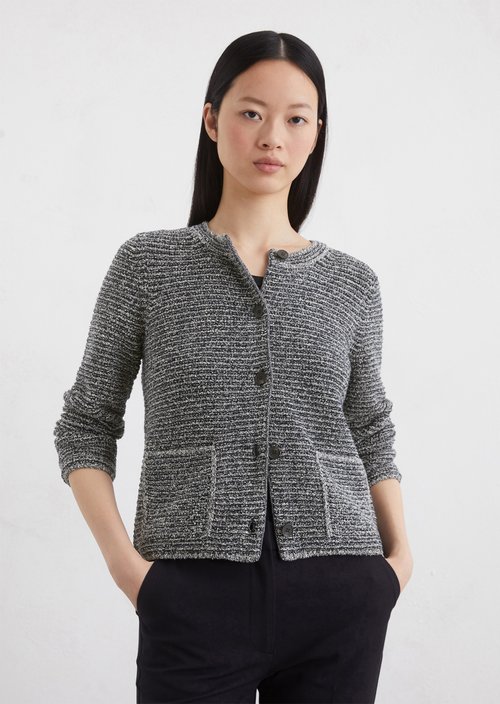 Cardigan slim en fil bouclé - bleu | Femmes | MARC O’POLO