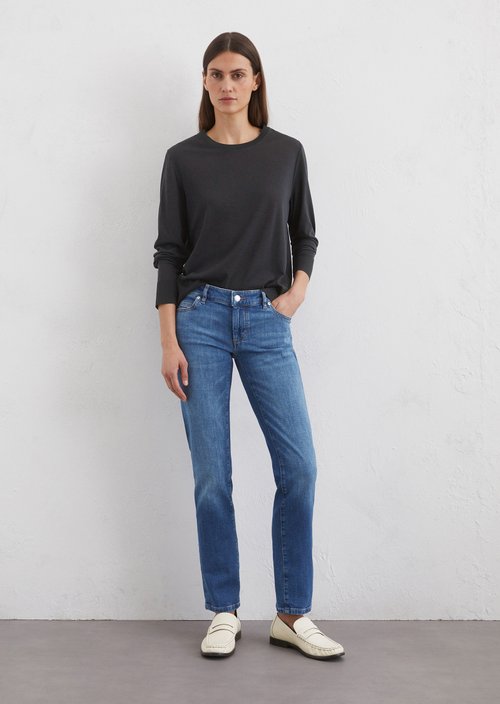 Jeans model Alby straight made from Italian Candiani denim - blue ...