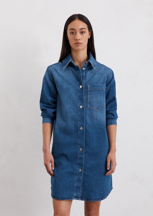 Robe en jean realxed en denim Cashmere Touch - bleu | Mini-robes | MARC ...