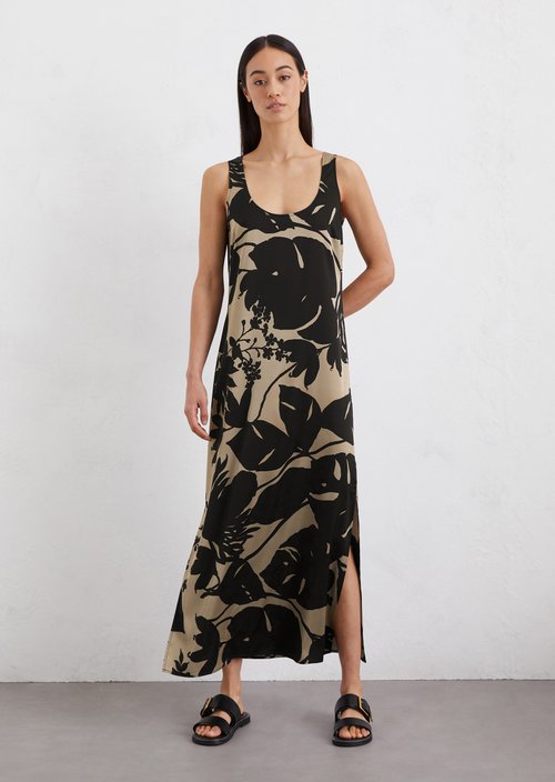 Robe en satin regular en viscose stretch imprimée - multicolore | Robes ...