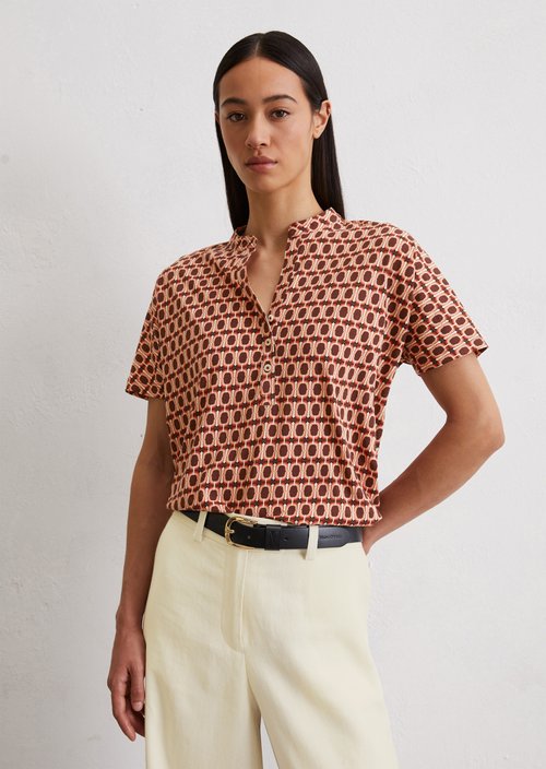 Blusa relajada de jersey de manga corta confeccionado en punto jersey ...