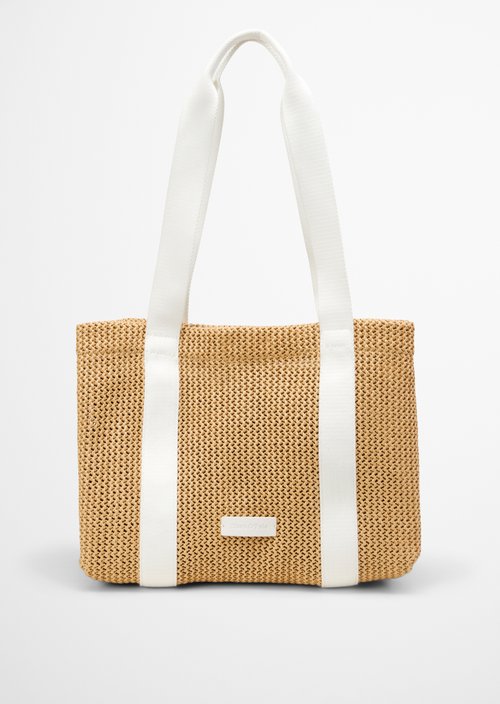 Shopper moyen en aspect crochet-rafia-bastingage - blanc | Sacs de plage | MARC O’POLO