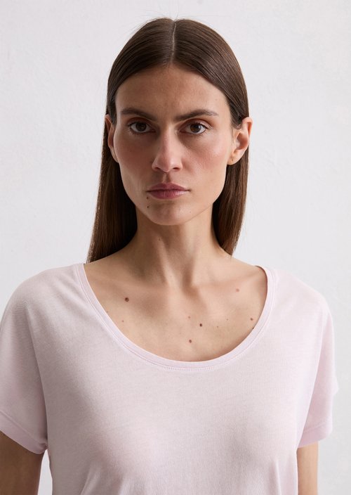 T-Shirt regular aus Viskose-Organic-Cotton-Mix - lila | Kurzarm | MARC O’POLO