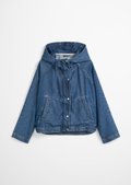 Relaxed cape-style denim jacket made from TENCEL™ Lyocell mix - blue ...