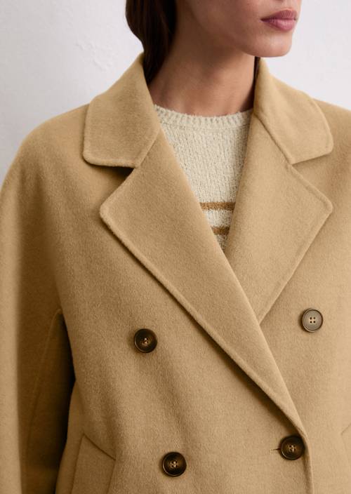 Giacca Caban rilassata in lana fine doubleface - beige | Giacche di lana | MARC O'POLO