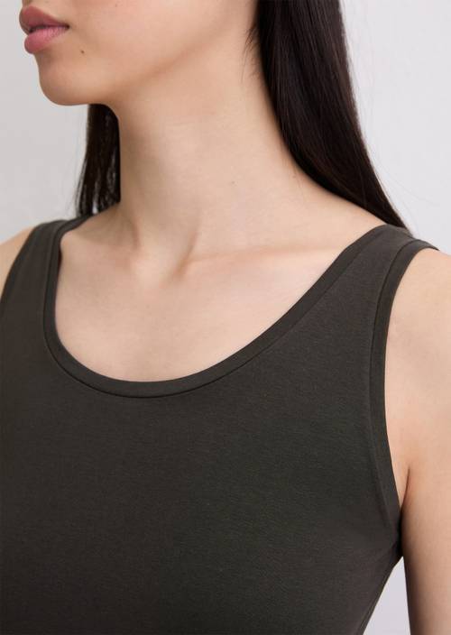 Regular tank top made from stretchy organic cotton jersey - brown ...