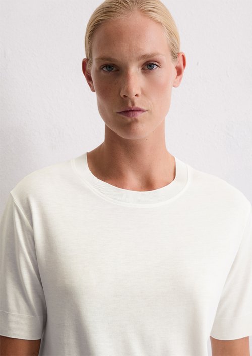 T-shirt de luxe relaxed en mélange de TENCEL™ Lyocell et de coton ...