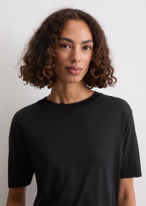 T-shirt de luxe relaxed en mélange de TENCEL™ Lyocell et de coton ...