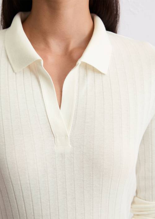 Polo de punto regular mezcla de algodón orgánico y modal - blanco ...