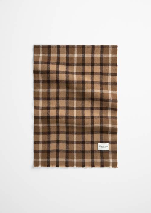 Checked wool scarf with short fringes - multicolor | Scarfs | MARC O’POLO
