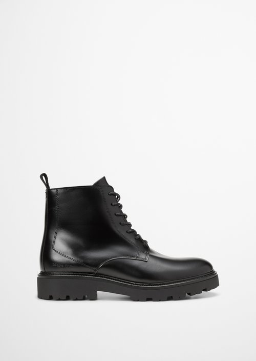 Lace-up boots model Phil made from brushed calfskin - black | Lace-up ...