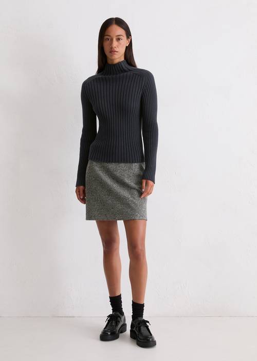 Turtleneck sweater slim made from heavy weight cotton - blue | Sweater ...