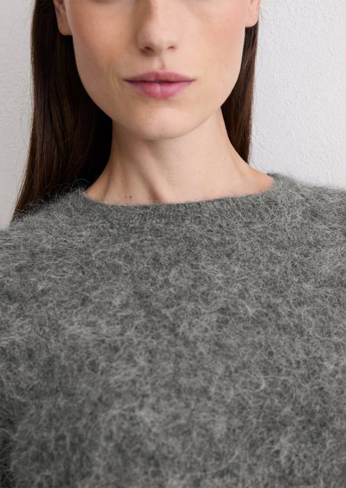 Knitted sweater regular made from a cuddly alpaca wool mix - gray ...