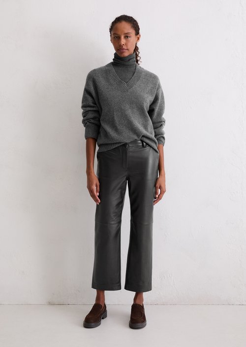 Lederhosen regular made from soft lamb nappa leather - black | Leather ...