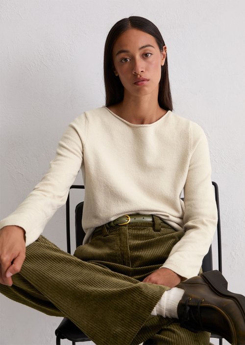 Pull en maille basique regular en doux mélange de coton et de laine ...