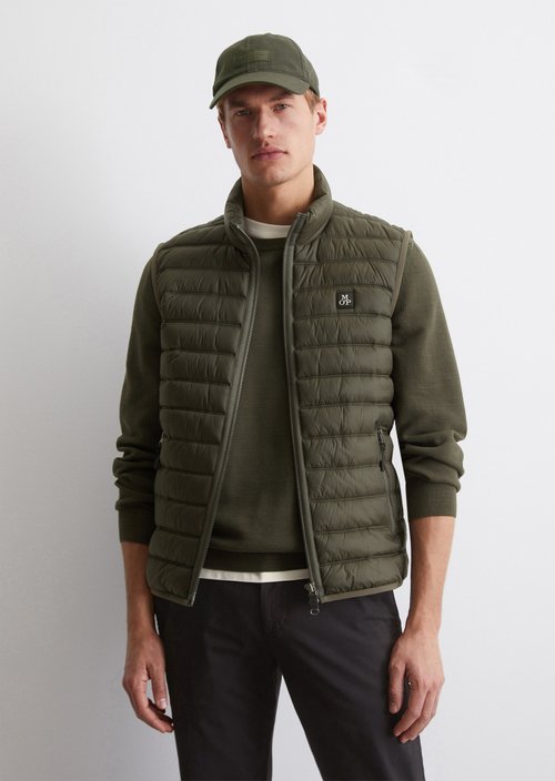 Regular quilted vest with padding from Unifi REPREVE® - green | Vests ...