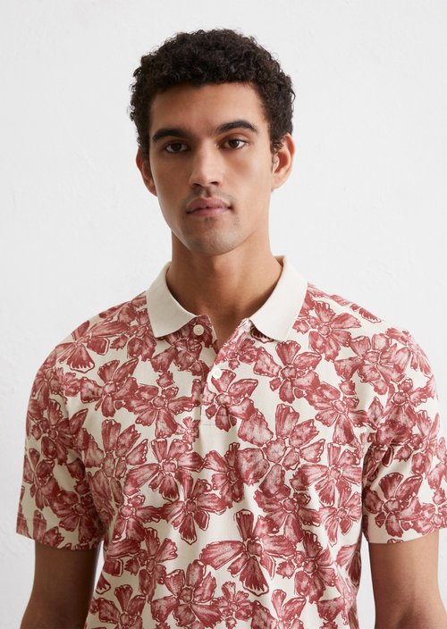 Koszulka polo Piqué regular wykonana z mieszanki bawełny organicznej - brąz | Koszulki polo z ...