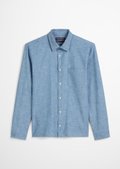 Shirt shaped made from lightweight organic cotton chambray - blue ...
