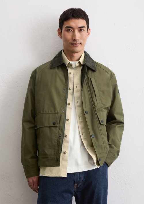 Barn jacket regular made from water-repellent Dry Wax Cotton - green ...