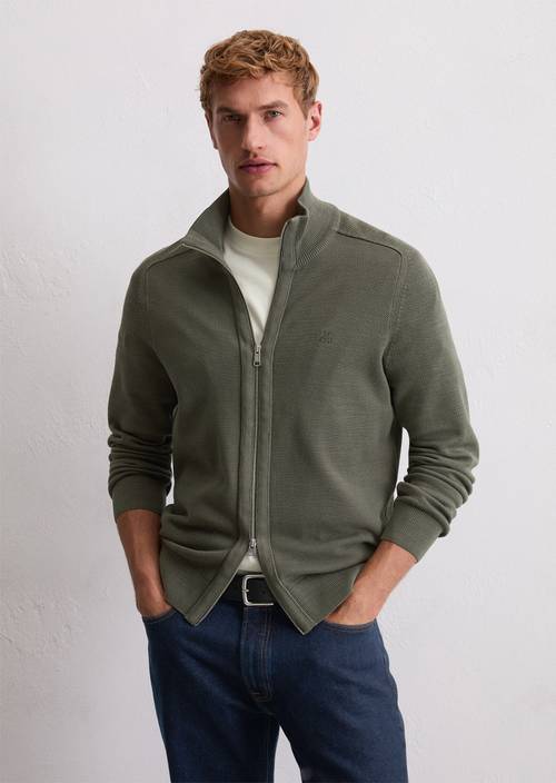 Giacca da allenamento con zip in pregiato piqué di cotone biologico ...