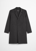 Regular coat made from recycled double face wool mix - black | Wool ...