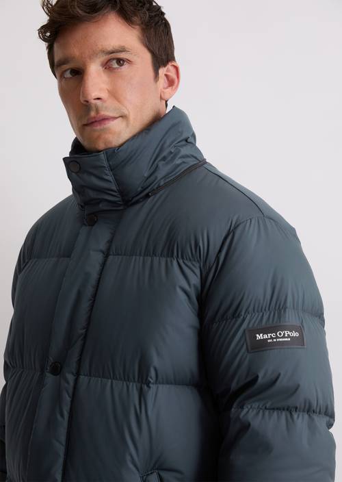 Daunenmantel regular mit großzügiger Kapuze - blau | Daunenmäntel ...