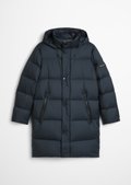Daunenmantel regular mit großzügiger Kapuze - blau | Daunenmäntel ...