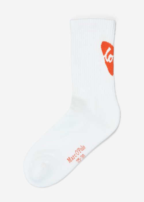 Ribbed socks with heart motif - white | Bodywear | MARC O’POLO