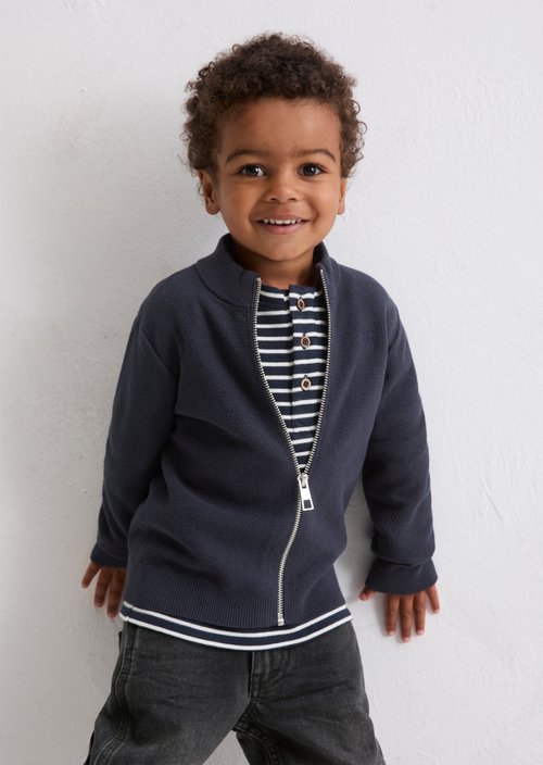 KIDS-BOYS cardigan made from organic cotton with structure - | Jumper ...